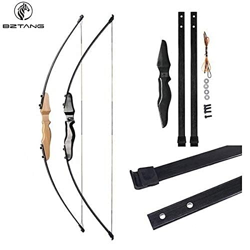 BZTANG Honor Archery Recurve Takedown Bow and Arrow Set 40lbs for Youth Adult Beginners Training Practice Wooden Straight Bow Longbow Kit