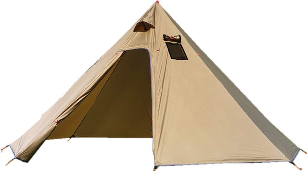 Ultralight 4 Person Tipi Hot Tent with Fire Retardant Stove Jack for Flue Pipes with 2 Doors Height 7.2FT