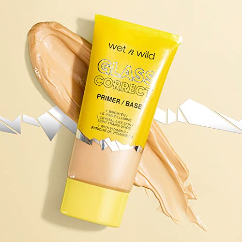 wet n wild Prime Focus Glass Skin Correct Primer, Bright Crystal Finish, Yellow