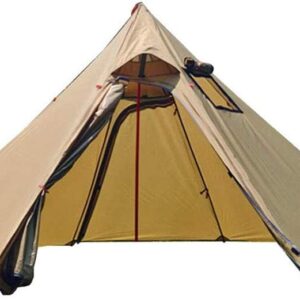 Ultralight 4 Person Tipi Hot Tent with Fire Retardant Stove Jack for Flue Pipes with 2 Doors Height 7.2FT