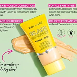 wet n wild Prime Focus Glass Skin Correct Primer, Bright Crystal Finish, Yellow