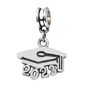 dangle graduation cap charm bead