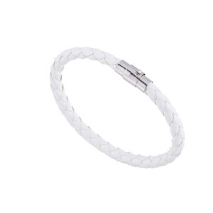 colorful simulated leather bangle handmade couple braided friendship bracelets matching relationship wristanband jewelry-white