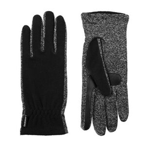 isotoner women's unlined water repellant touch screen gloves, black, one size