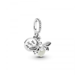 pandora glow-in-the-dark firefly dangle charm - compatible moments bracelets - jewelry for women - gift for women - made with sterling silver