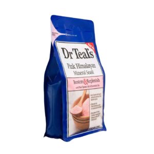 Dr. Teal's Pure Epsom Salt Soaking Solution Gift Set (2 Pack, 3lbs ea.) - Restore & Replenish with Pink Himalayan Salt, Pre & Post Workout with Menthol - Essential Oils Calm Senses & Relieve Stress