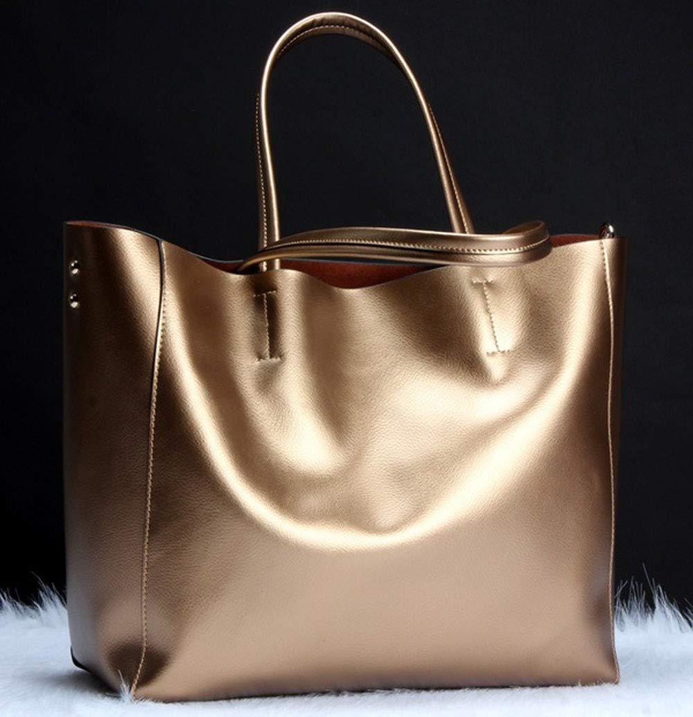 Women Bag Two-layer Cowhide Leather Shoulder Bags Fashion Solid Soft Casual Tote Purses and Handbags High Capacity