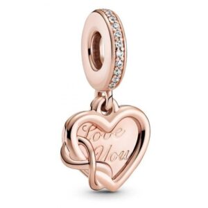 pandora love you infinity heart dangle charm bracelet charm moments bracelets - stunning women's jewelry - gift for women - made rose