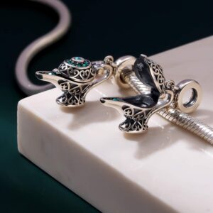 SOUKISS Magic Lamp Charms 925 Sterling Silver Crystal Pendants fit Pandora Bracelet Necklace