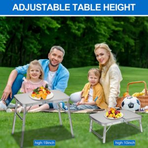 JooMoo Portable Folding Table Camping Table with Adjustable Heights, Outdoor Cooking Table Camping Necessities, Small Collapsible Dining Table for Indoor Outdoor Camp Beach Party BBQ