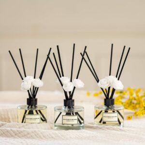 CULTURE & NATURE Reed Diffuser Set 6.7oz (200ml) Jasmine Scented Diffuser with Sticks Home Fragrance Reed Diffuser for Bathroom Shelf Decor