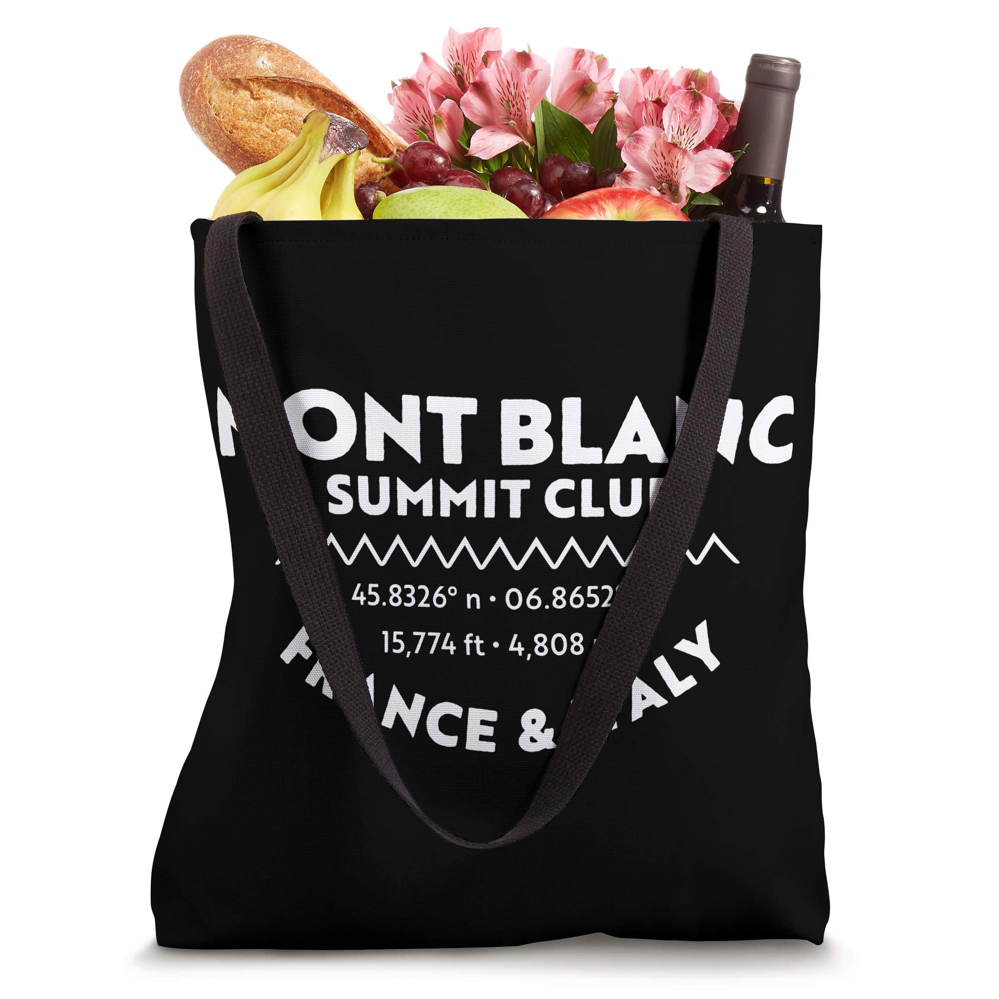 Summit Club Lat Long Elevation - Mont Blanc Tote Bag