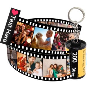 yananka personalized camera film roll keychain with photo,custom personal roll keyring,customized pictures gifts for men women (10 photos)