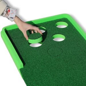 SPRAWL Golf Putting Mat Golf Practice Green 11.5 Feet Golf Pong Game 12 Holes Mat with 4 Balls for Indoor Short Game Office Backyard Use