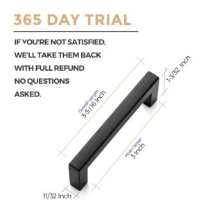 Ravinte 25 Pack Solid 3 Inch Center to Center Slim Square Bar Drawer Handles Kitchen Cabinet Handles Black Drawer Pulls Kitchen Cabinet Hardware Kitchen Handles Matte Black Cabinet Pulls