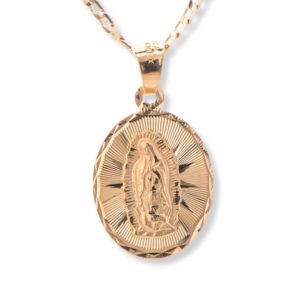 mxartscrafts gold virgen de guadalupe medal necklace, 14k goldfilled chain necklace virgen de guadalupe pendant, virgin mary charm necklace, religious jewelry, cadena virgen de guadalupe