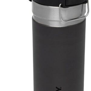 Stanley Quick Flip GO Water Bottle 24 OZ / 0.71 L | Push Button Lid | Leakproof & Packable for Travel & Sports | Insulated Stainless Steel | BPA-Free | Charcoal