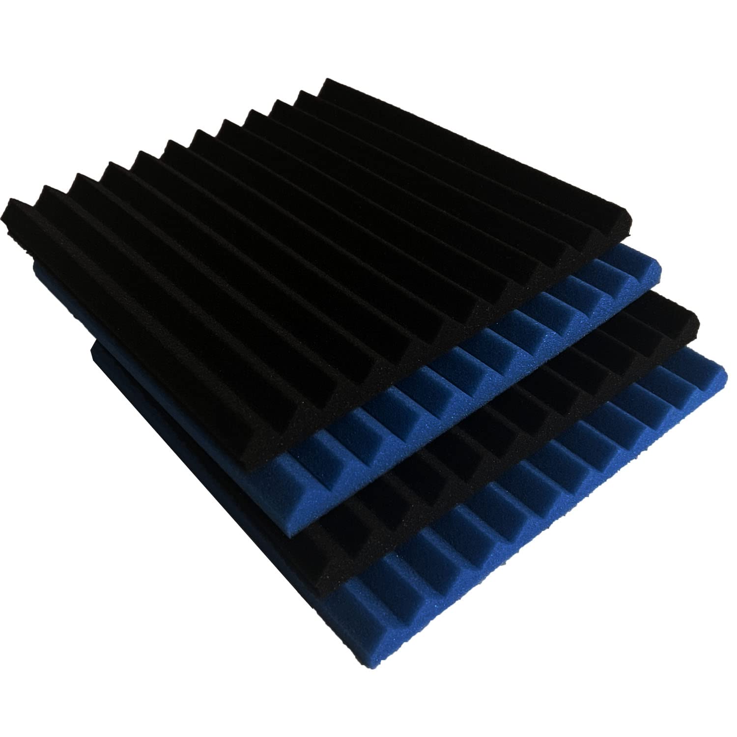 52 Pack 12 "X 12 "X1" Acoustic Panels Studio Soundproofing Foam, (24blue+24black')