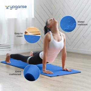 Yogarise Exercise Mat for Gym Workout and Flooring Exercise Long Size 6 mm Yoga Mat for Men & Women (Made in India) (Royal Blue, 6mm)