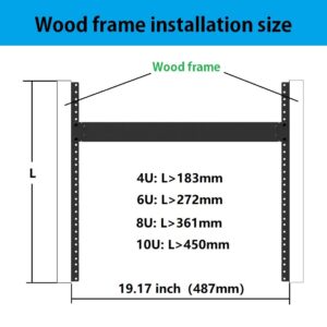 Jingchengmei 6U Steel Rack Rails Kit with Hardware - 2 Pieces (6URR)