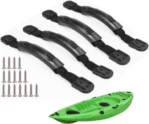 hdcbmcddm-us kayak handles, 4 pack double hole with hardware, nylon 1.0inch strap, 11.4in length, for ocean kayak lifetime pelican perception canoe