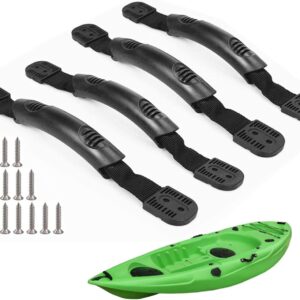 HDCBMCDDM-US Kayak Handles, 4 Pack Double Hole with Hardware, Nylon 1.0inch Strap, 11.4in Length, for Ocean Kayak Lifetime Pelican Perception Canoe