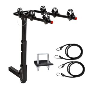 aa products 3 bike rack platform hitch mount rack foldable bicycle rack for cars, trucks, suv's and minivans, fits 2'' hitch receiver