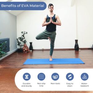 Yogarise Exercise Mat for Gym Workout and Flooring Exercise Long Size 6 mm Yoga Mat for Men & Women (Made in India) (Royal Blue, 6mm)