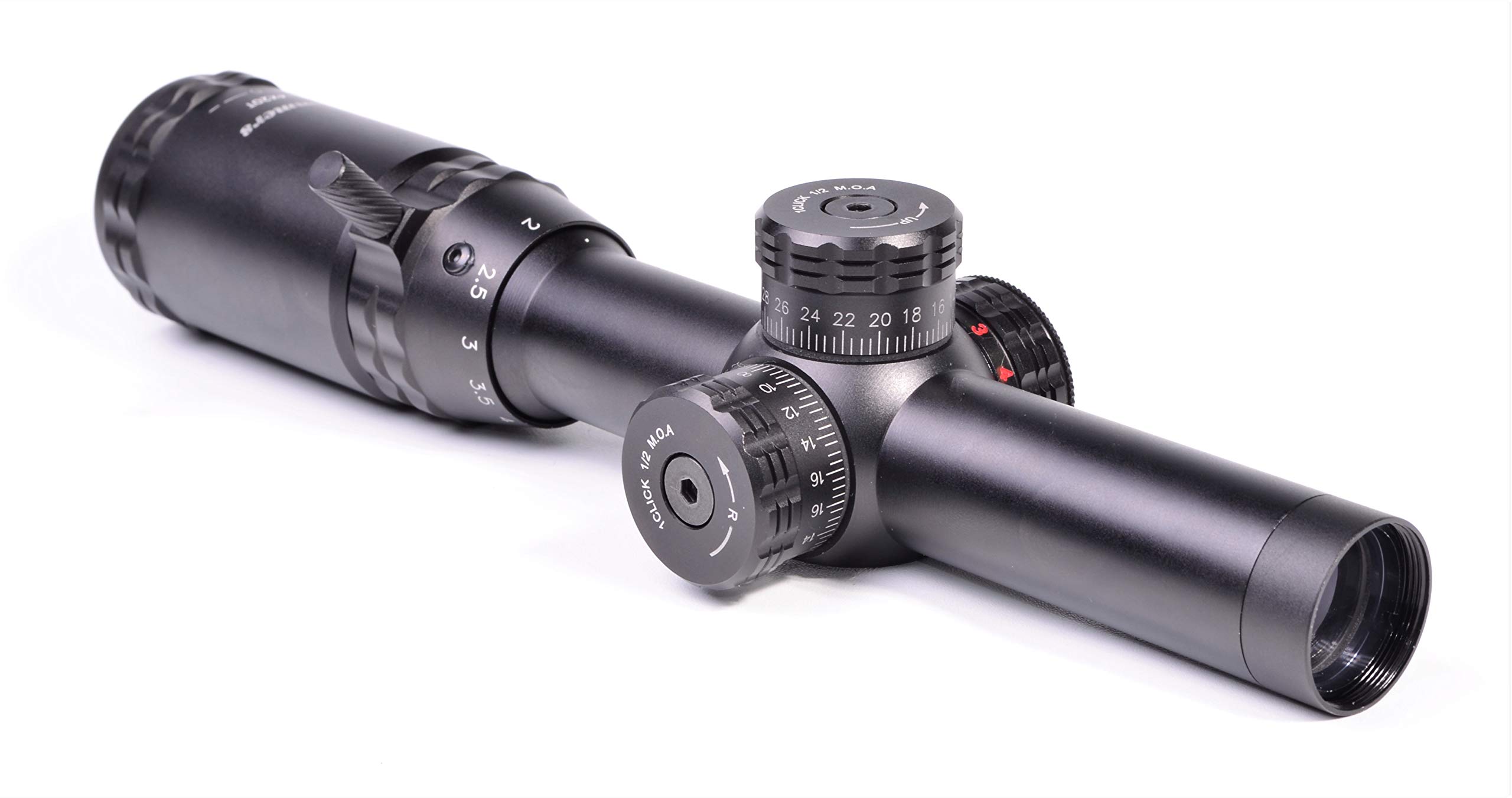 Hammers Lightweight Lever Action Rifle Scope 1-4x20 w/Illuminated Etched Glass Hog Pig Reticle 1inch Tube Weaver Rings Finger Adjustable Lockable Turret Screw Speed Lever