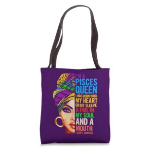 gift for pisces women, february, march queen tote bag