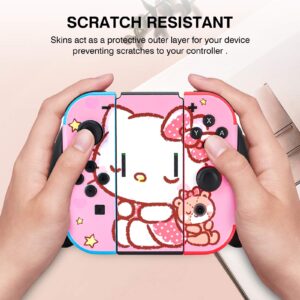 DLseego Switch Skin Sticker Pretty Pattern Full Wrap Skin Protective Film Sticker Design for Switch-Pink Cat