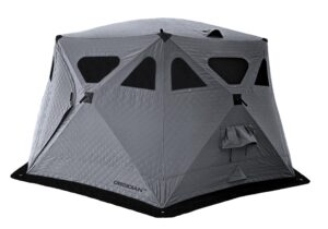 rds gear - obsidian - heavy duty 4 season camping shelter, 6-8 person capacity, instant pop-up tent, insulated and a/c ready, removable floor for easy cleaning or ice fishing