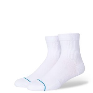 stance icon quarter socks (medium, white)