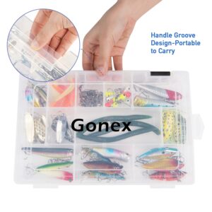 Fishing Tackle Boxes, Transparent Fish Tackle Storage with Adjustable Dividers, Plastic Box Organizer 3600 Tackle Trays, 4 Packs