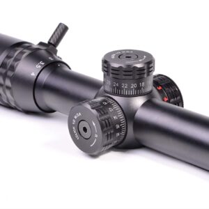 Hammers Lightweight Lever Action Rifle Scope 1-4x20 w/Illuminated Etched Glass Hog Pig Reticle 1inch Tube Weaver Rings Finger Adjustable Lockable Turret Screw Speed Lever