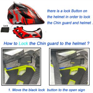 Natuway Toddler and Kids Full Face Helmet, Girl and Boy Full Face Helmet BMX Multi-Sport Detachable Downhill Mountain Helmet