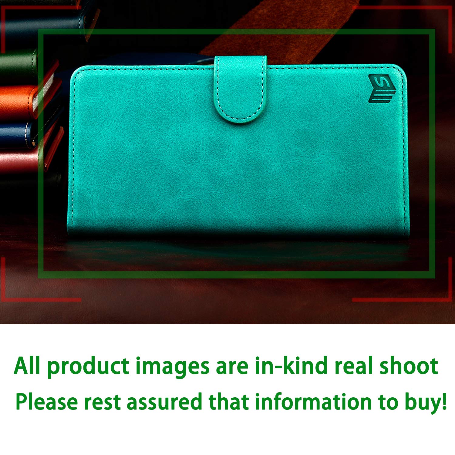 SUANPOT for Samsung Galaxy S10+ /S10 Plus 6.4 (Not Fit S10,S10e) Leather Wallet case with RFID Blocking Credit Card Holder, Flip Folio Book Phone Cover Shockproof case Wallet Pocket Blue Green