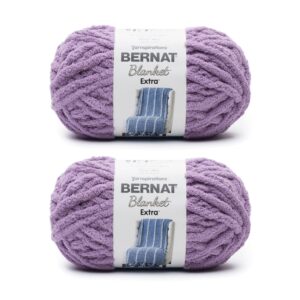 bernat blanket extra gray orchid yarn - 2 pack of 300g/10.5oz - polyester - 7 jumbo - 97 yards - knitting/crochet