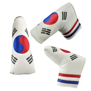 foretra - limited edition korea flag golf putter headcover quality pu leather magnetic closure for blade style putters