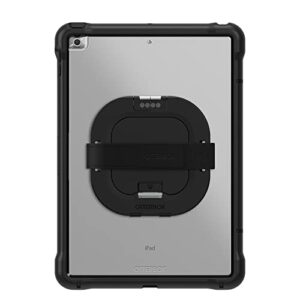 otterbox unlimited series case with kickstand & hand strap + screen protector for ipad 7th, 8th & 9th gen (10.2" display - 2019, 2020 & 2021 version) - non-retail/ships in polybag - clear/black