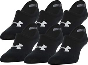 under armour women's breathe lite ultra low socks, multipairs, black (6-pairs), medium