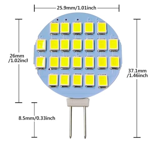 GRV G4 24-2835 SMD LED Bulb Lamp Super Bright Cool White RV Camper Under Cabinet Dome Light DC12V Dimmable Pack of 10