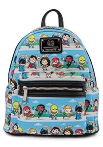 loungefly dc comics superheroes chibi lineup womens double strap shoulder bag purse