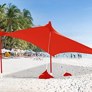 ABCCANOPY Beach Portable Sun Shelter for Beach, Camping Trips (7x7 FT, Red)