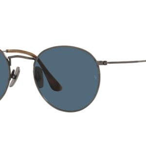 Ray-Ban RB8247 Round Titanium Sunglasses, Demigloss Pewter/Blue/Gold Mirrored Polarized, 47 mm