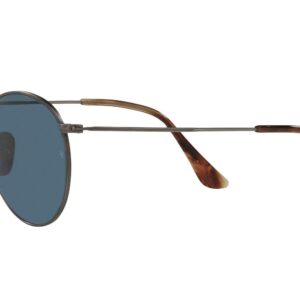 Ray-Ban RB8247 Round Titanium Sunglasses, Demigloss Pewter/Blue/Gold Mirrored Polarized, 47 mm