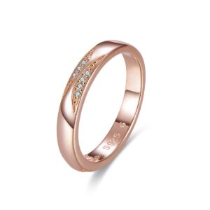 gw women silver ring 925 sterling silver band rings for women retro style statement rings in size 5/6/7/8 (rose-gold, 6)