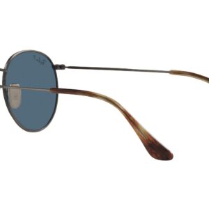 Ray-Ban RB8247 Round Titanium Sunglasses, Demigloss Pewter/Blue/Gold Mirrored Polarized, 47 mm