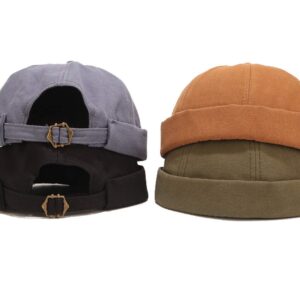 Zegoo Solid Color Beanie Casual Hat Soft Cap 4Pack