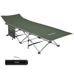 kingcamp camping cot heavy duty camping cots for adults oversized portable folding sleeping cot for travel outdoors vacation home office nap camping bed cots